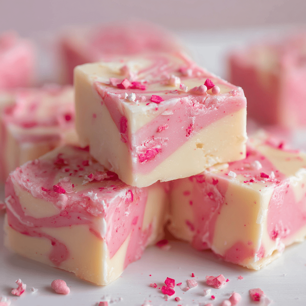 Pink White Chocolate Fudge