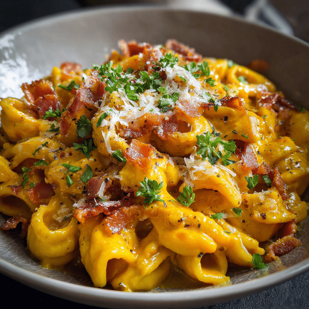 Creamy Pumpkin Bacon Pasta